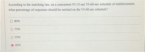 Solved According To The Matching Law On A Concurrent