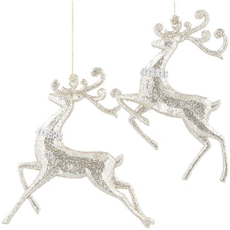 Pale Gold Reindeer Ornament Christmas Tree Decorations Etsy