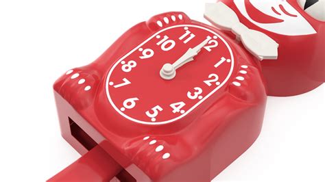 Retro Wall Clock Red Cat 3d Model 39 3ds Blend C4d Fbx Max Ma