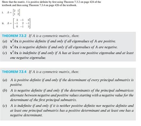 Solved Show That The Matrix A Is Positive Definite By First Chegg