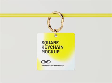 Free Square Keychain Mockup Mockups Design