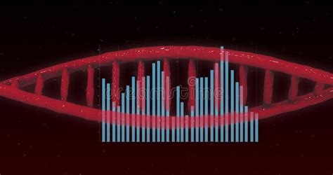 Animating Dna Strand And Bar Graph Over Dark Background Stock Footage Video Of Statistics