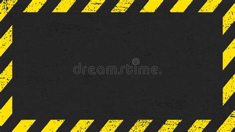 Black Blank Rectangle Sign With Yellow Stripes Blank Warning Sign