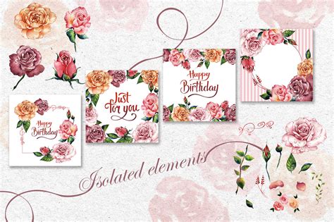 Stunning Roses Png Watercolor Set By Mystocks Thehungryjpeg