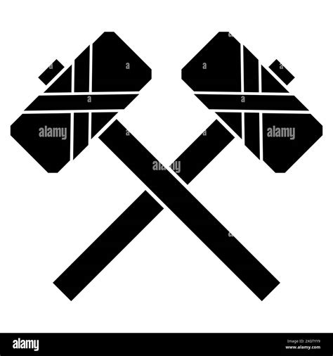 Two Crossed Hammers Stock Vector Image And Art Alamy