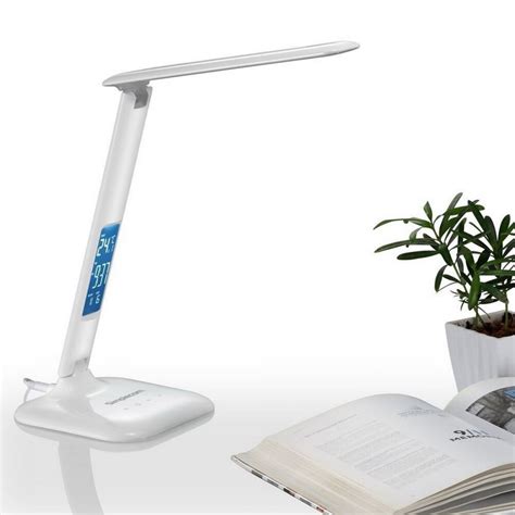 Simplecom EL Dimmable Touch Control Multifunction LED Desk Lamp W With Digital Clock
