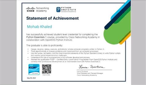 Mohab Khaled On Linkedin Pythonessentials1 Cisco Ciscocertification
