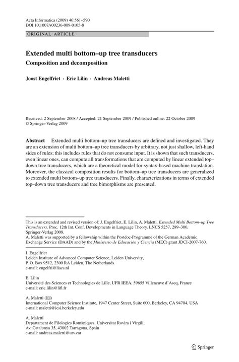 pdf extended multi bottom up tree transducers composition and