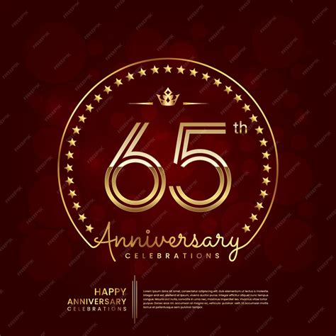 Premium Vector 65 Year Anniversary Logo In Golden Color