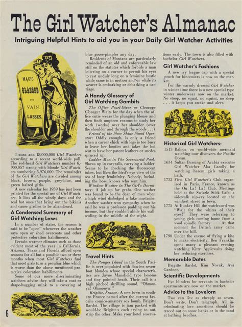 Girl Watcher 2 A 1959 Magazine That Gives Creepy Tips To Men On How