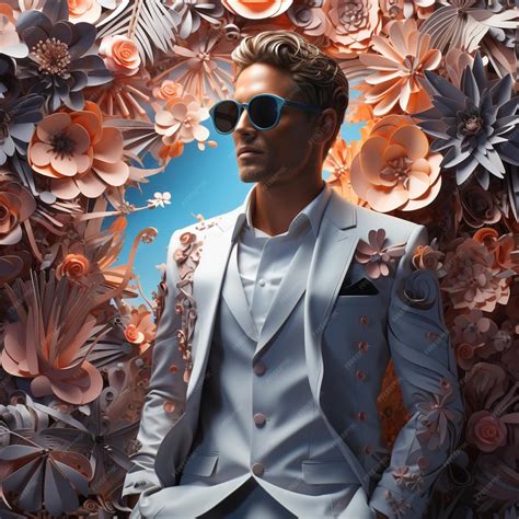 Arafed Man In A Suit And Sunglasses Standing In Front Of A Wall Of