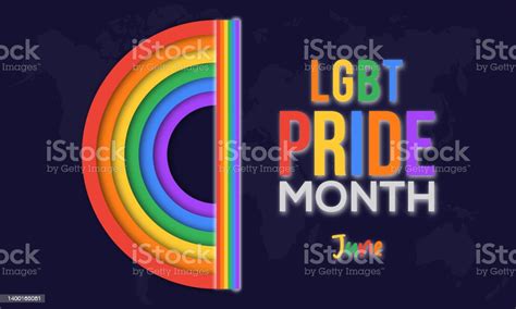 Lgbtq 축하 행복한 자존심의 달 Lgbt 무지개 기호 자부심 축하 개념 배너 포스터 카드 및 배경 디자인 Lgbt 프라이드의 달에 대한 스톡 벡터 아트 및 기타 이미지