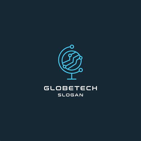 Globe Tech Logo Icon Flat Design Template 13261153 Vector Art At Vecteezy