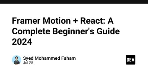 Framer Motion React A Complete Beginner S Guide DEV Community