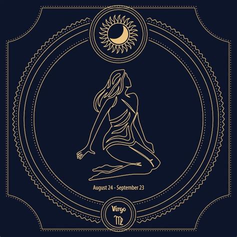 Signo Del Zodiaco Virgo Signo Astrológico Del Horóscopo En Un Marco