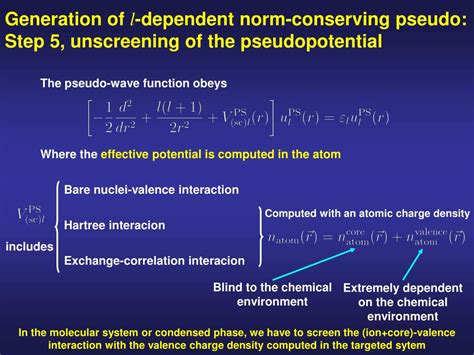 Ppt Norm Conserving Pseudopotentials In Electronic Structure