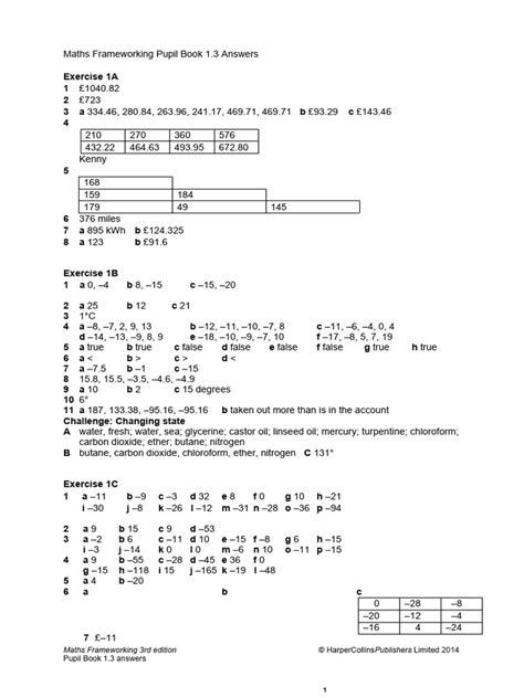 Maths Frameworking 1 3 Answers Pdf Chess