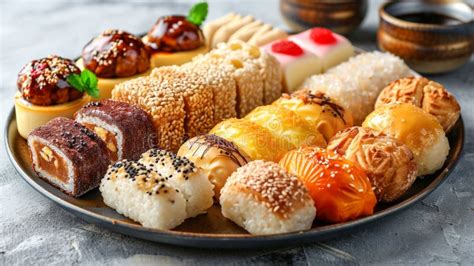Assorted Traditional Eastern Desserts Featuring A Variety Of Flavors