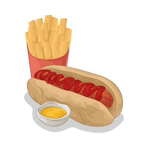 Ilustración De Pancho Con Francés Papas Fritas 48514382 Vector En Vecteezy