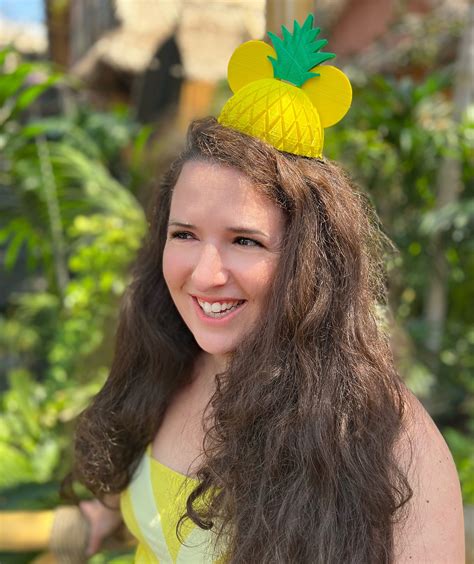 Pineapple Mouse Ears Hat Tiki Mouse Fascinator Mini Mouse Etsy