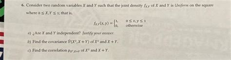 Solved 6 Consider Two Random Variables X And Y Such That