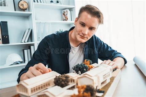 Architect Designer Studies Elegant House Model Finding Improvement