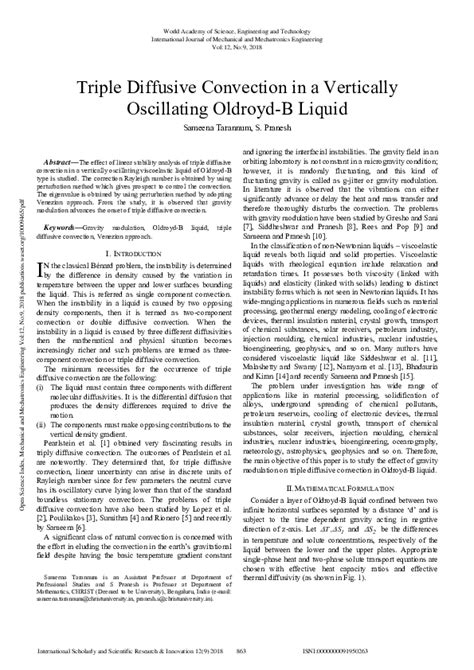 Pdf Triple Diffusive Convection In A Vertically Oscillating Oldroyd B Liquid