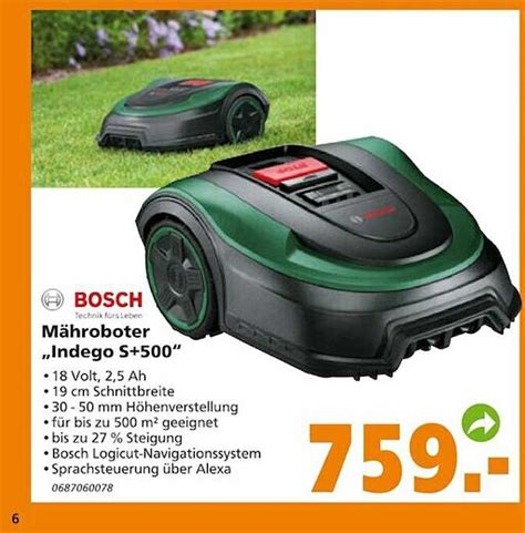 Bosch Mähroboter indego S 500 Angebot bei Globus Baumarkt