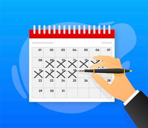 Mano Con Calendario De Marca De Pluma Días De Cuenta Regresiva Concepto De Fecha Límite