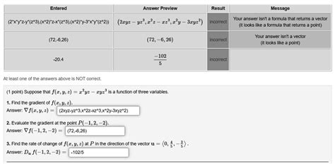 Solved 2xyz Y243x2z X23 X2y 3xy Z2 2ry2 Yz 22 2y S1y2 Incorrect Your