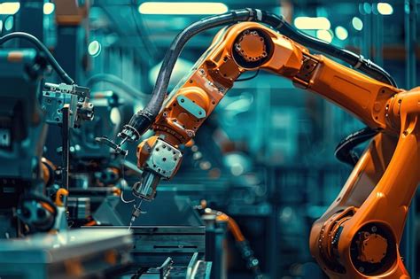 Premium Photo A Robotic Arm Moving Along A Conveyor Belt