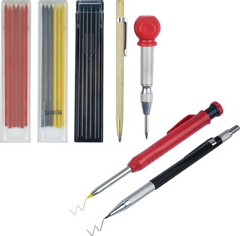 Coriver Crayons De Charpentier 7 Paquets Set Avec Poinçon Central 4