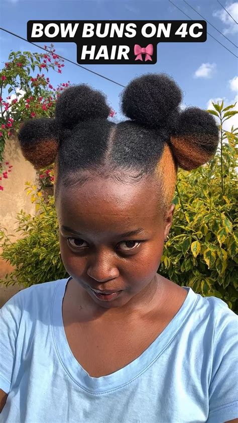 Bow Buns On 4c Hair 🎀 Natural Hair Styles Natural Hair Bun Styles