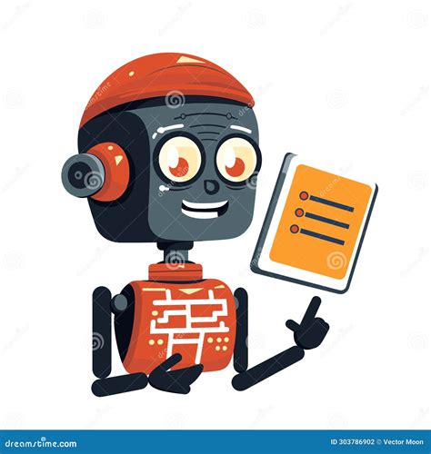 Friendly Robot With A Clipboard Giving A Presentation Cute Robotic