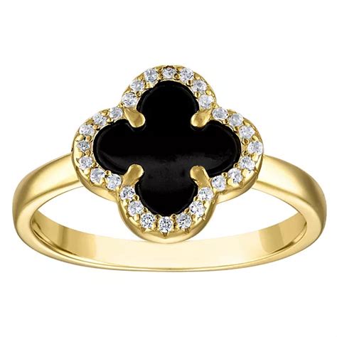 Designs By Gioelli 14k Gold Over Sterling Silver Gemstone Clover Ring