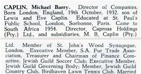 South African Jewry 1967 68 Caplin Michael Barry