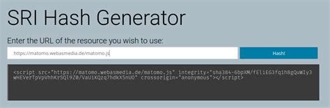 Sri Sub Resource Integrity Hashes Feature Suggestions Matomo Forums