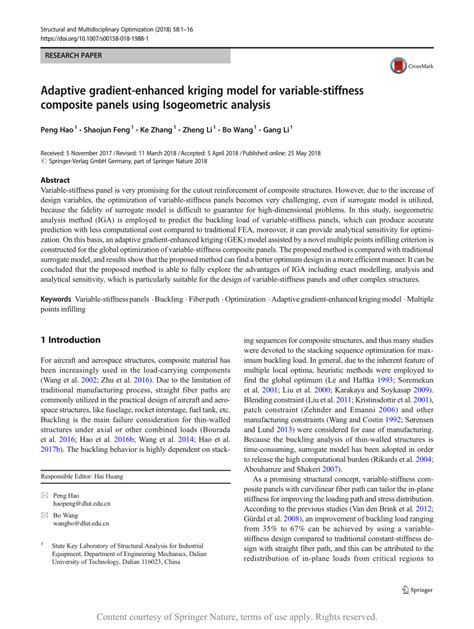 Adaptive Gradient Enhanced Kriging Model For Variable Stiffness Composite Panels Using
