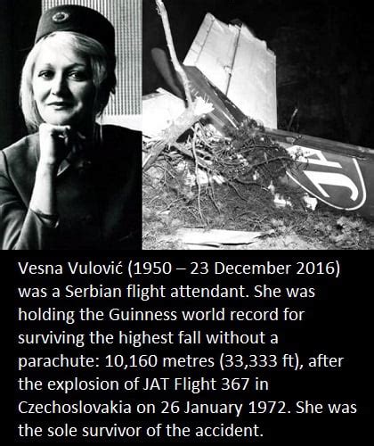 Vesna Vulovic Stewardess Who Survived 33 000ft Fall 9gag