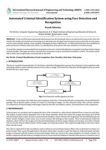 IRJET Automated Criminal Identification System Using Face Detection And Recognition By IRJET