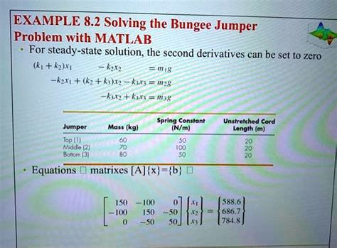 Solved Example 82 Solving The Bungee Jumper Problem With Matlab For
