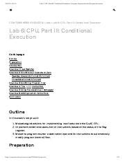 Lab Cpu Conditional Execution Implementing Flag Register Course