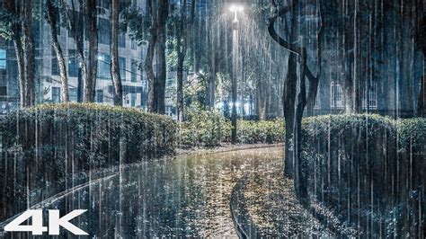 Sleep Instantly To Heavy Rain At Night On Park Beat Insomnia And Stress
