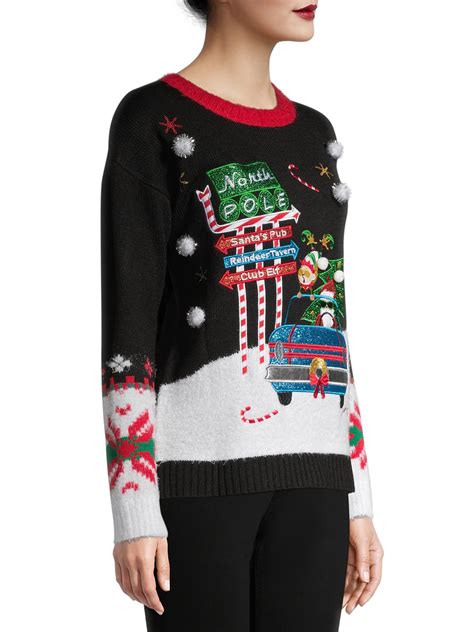 Holiday Time Womens Ugly Christmas Sweater