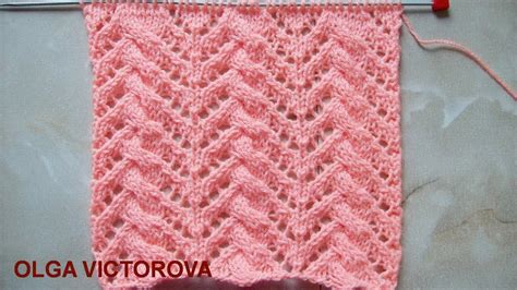 Ажурно рельефный узор Вязание спицами 318 Youtube