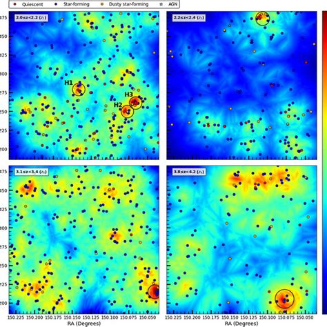 Projected Surface Density Maps Of Cosmos Redshift Slices 20 ≤ Z