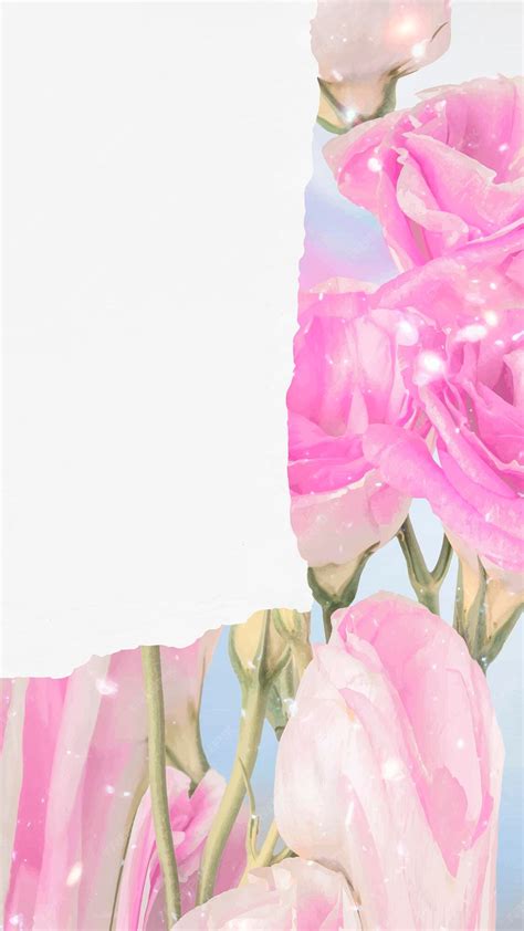 Pink Glitter Flower Wallpaper