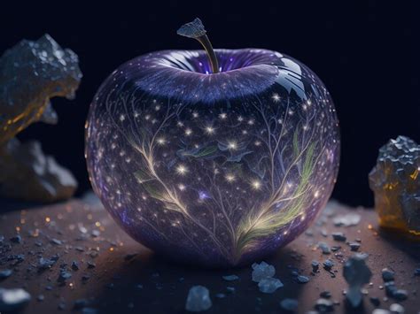 Premium Ai Image Space Stars And Galaxies Inside An Apple Made Of