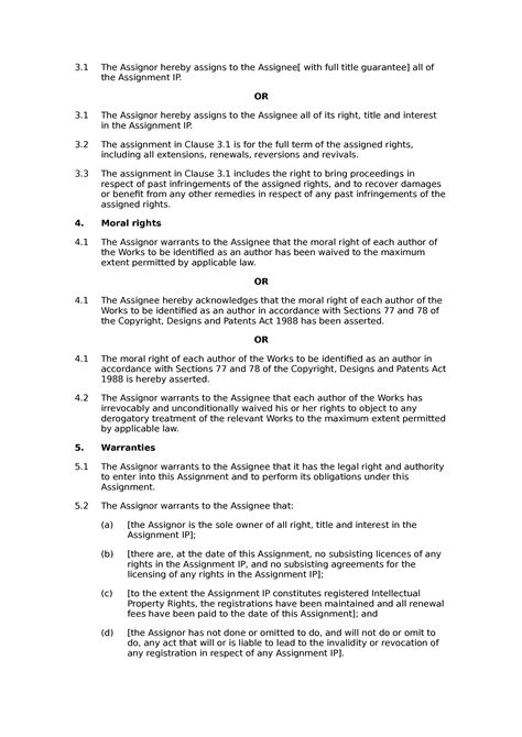 Intellectual Property Assignment Agreement Template
