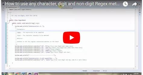 Java Ee How To Use Any Character Digit And Non Digit Regex Meta